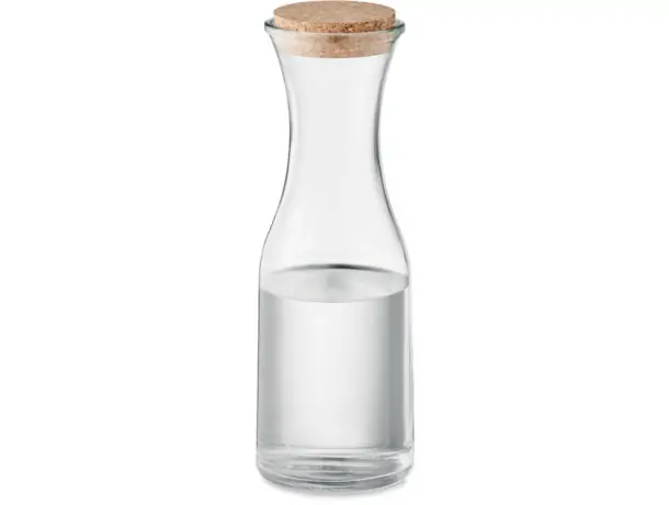 Jarra Picca de vidrio reciclado 1L con tapa de corcho