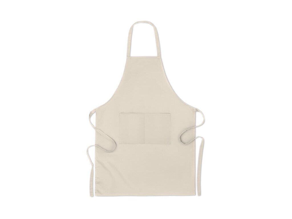 Delantal cocina algodón orgánico beige Raipur con bolsillos