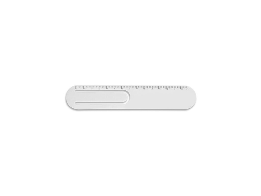 Regla Stephenie 15 cm plástico blanco con clip funcional