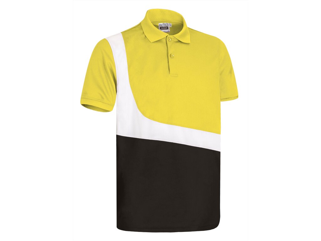 Polo técnico Partner tricolor piqué con cuello y botones