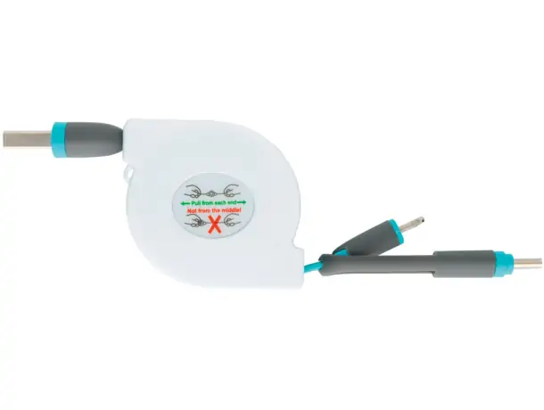 Cable retráctil 3 en 1 Anajatuba USB-C Lightning Micro