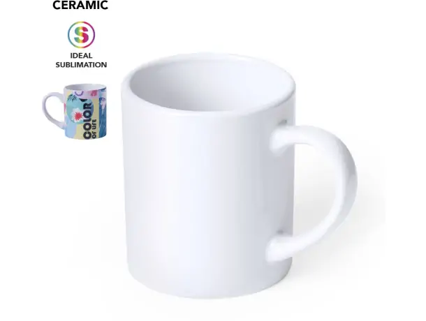 Taza café cerámica Dolten 250ml acabado blanco brillante
