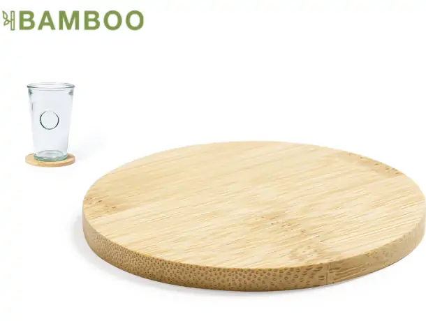 Posavasos bambú natural redondo Derrik 8,5 cm ecológico