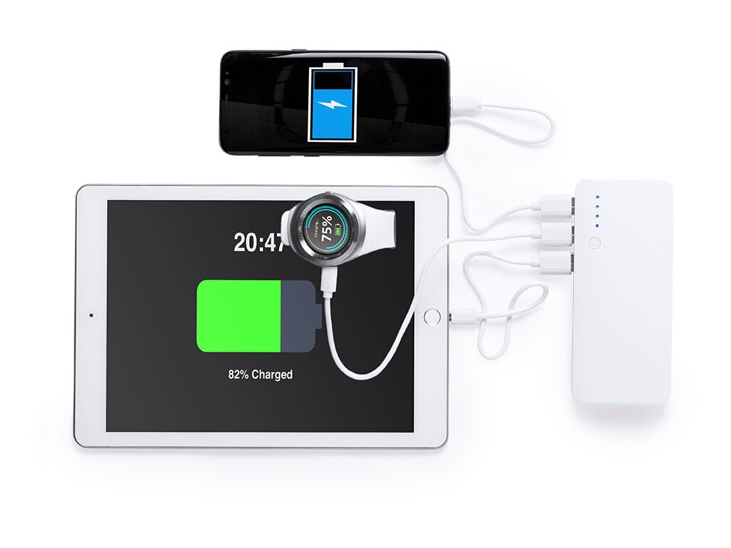 Powerbank Kaprin 10000 mAh con carga triple simultánea USB